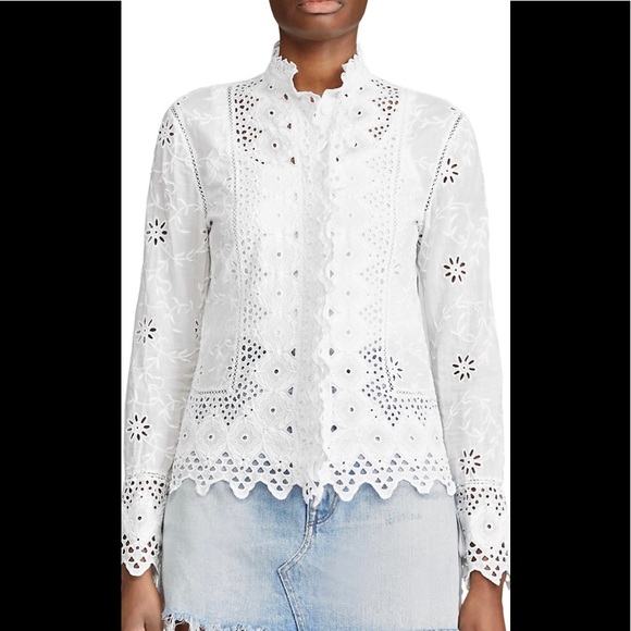 Polo Ralph Lauren | Jackets & Coats | Polo Ralph Lauren White Eyelet ...